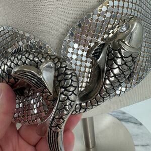 Vintage | Accessories | Vintage Silver Chainmail Interlocking Koi Fish ...